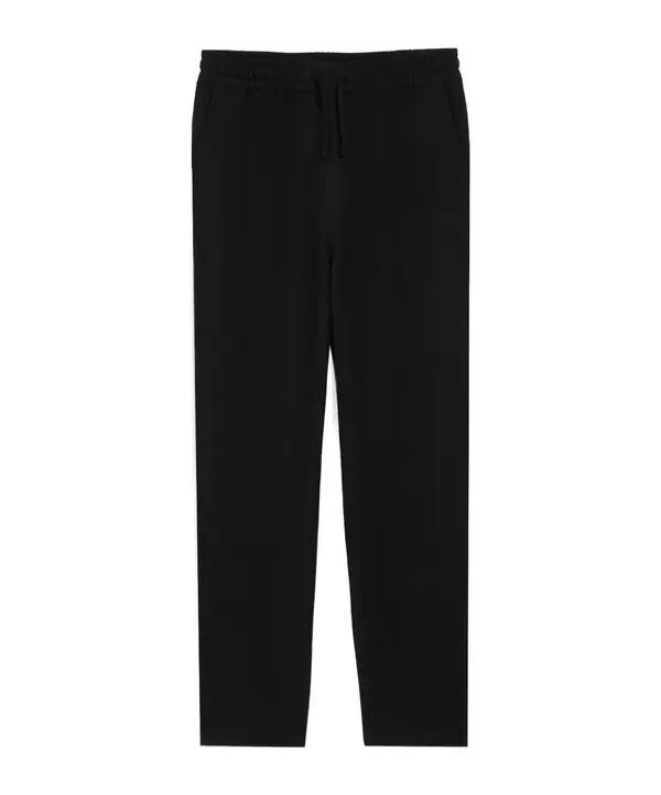 Ami Straight-leg Trousers With Drawstring Waist - Black
