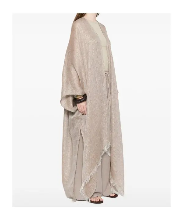 Fabiana Filippi Long Open-front Cardigan With Tassel Hem