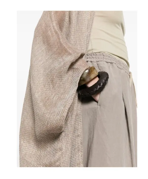 Fabiana Filippi Long Open-front Cardigan With Tassel Hem