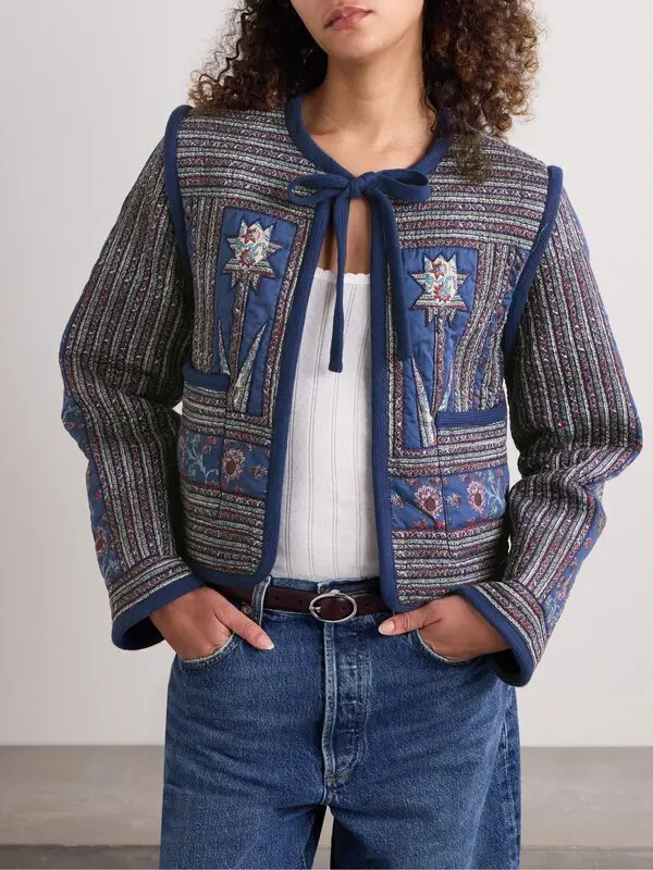 Sea Quilted Patchwork Coat