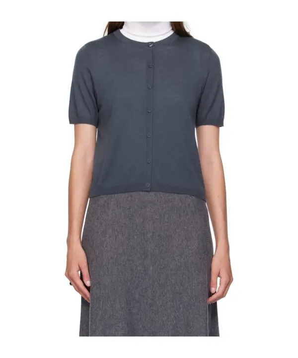 LISA YANG Rib-knit Cashmere Cardigan - Navy