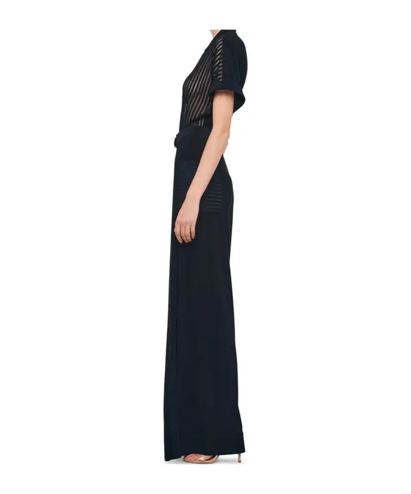 Norma Kamali Geralyn Striped Pleated Jumpsuit