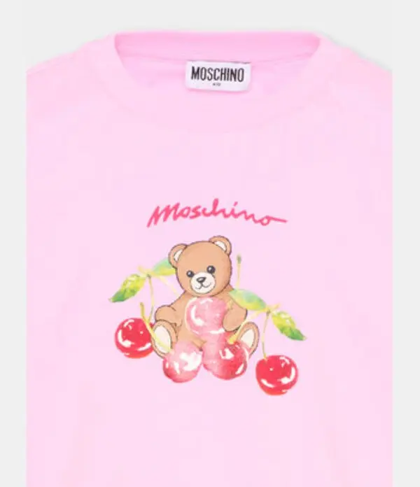 Moschino Teddy Bear And Cherry Printed Two-piece Set - Pink