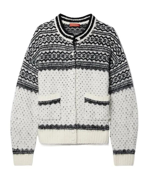 Altuzarra Fair Isle Knit Cardigan - White