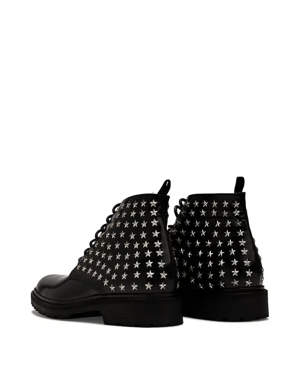 Saint Laurent Star Embellished Lace-up Ankle Boots