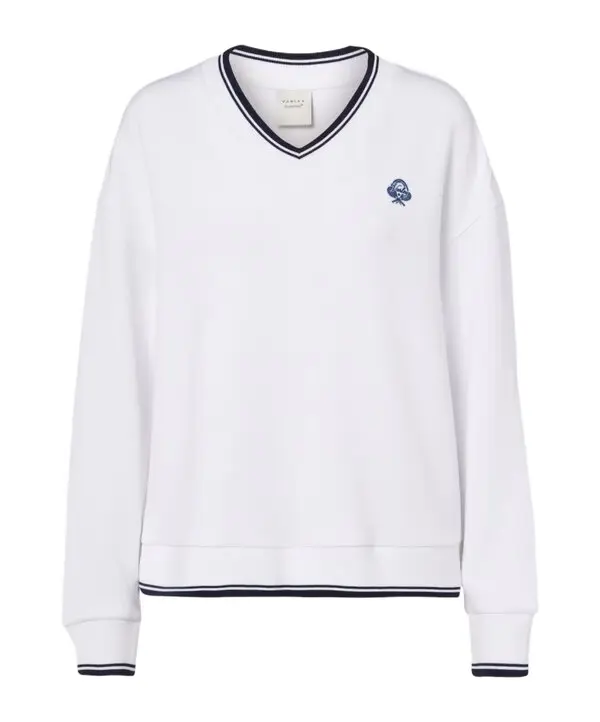 Varley Iona Logo V-neck Sweatshirt - White