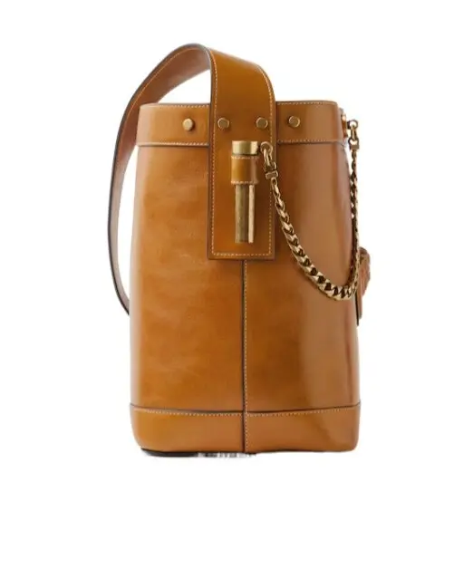 Versace Pivot Small Bucket Shoulder Bag - Brown
