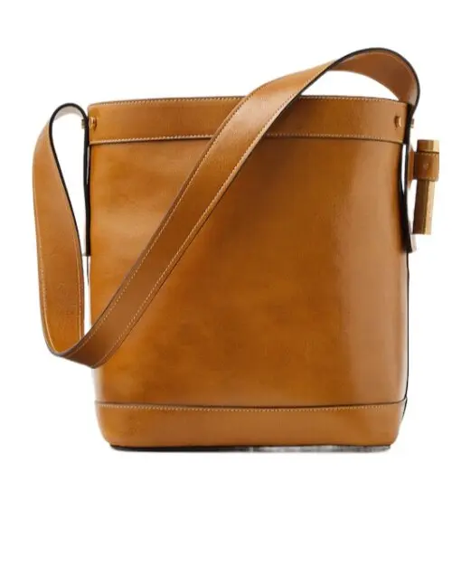 Versace Pivot Small Bucket Shoulder Bag - Brown