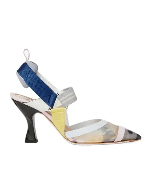 Fendi Colibrì Mesh Slingback Pumps - Multicolor