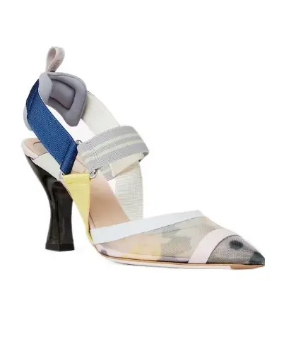 Fendi Colibrì Mesh Slingback Pumps - Multicolor