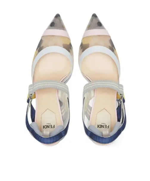 Fendi Colibrì Mesh Slingback Pumps - Multicolor
