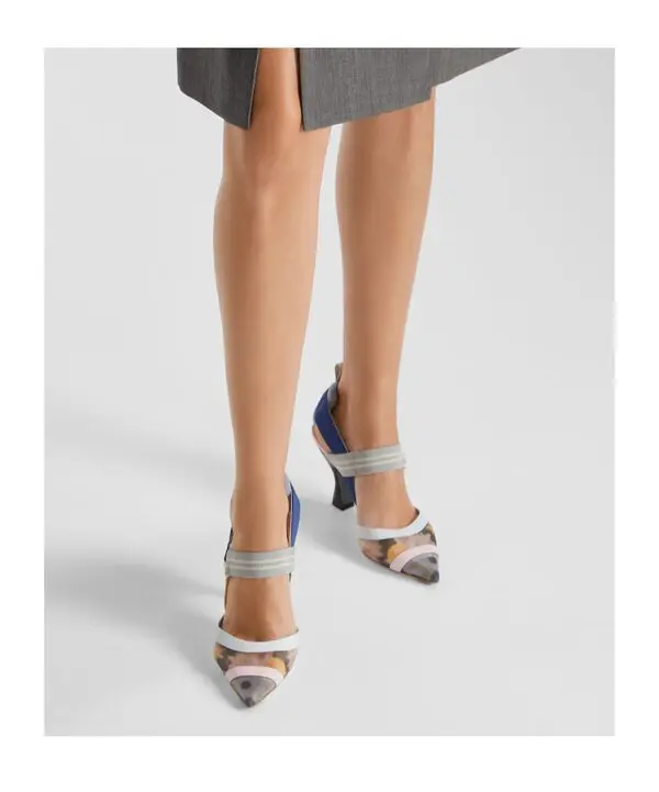 Fendi Colibrì Mesh Slingback Pumps - Multicolor
