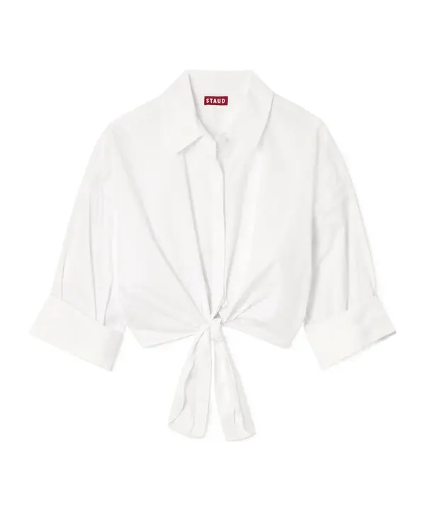 Staud Lisa" Shirt With Knotted Front - White