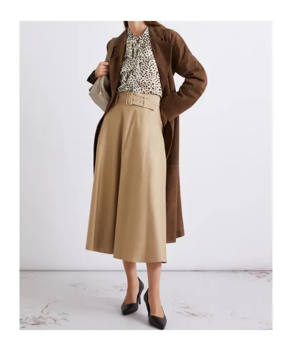 Marella Suede Belted Trench Coat