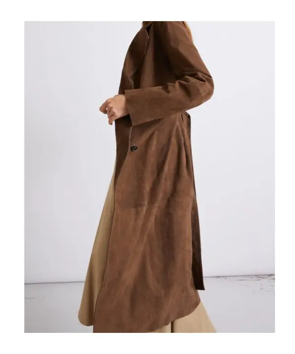 Marella Suede Belted Trench Coat