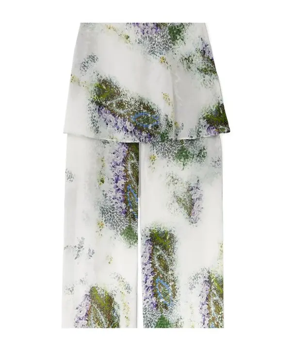 Christopher Esber Printed Silk-chiffon Wide-leg Pants - Gray
