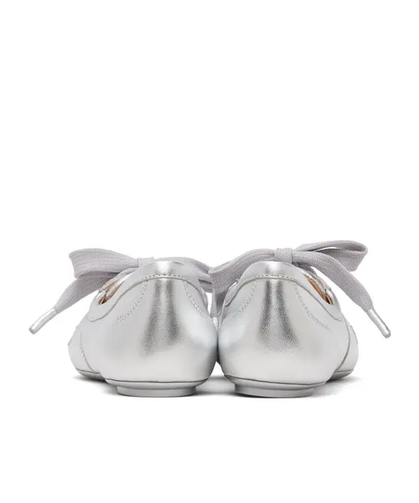 GIANVITO ROSSI Vault Ballet Flats - Silver