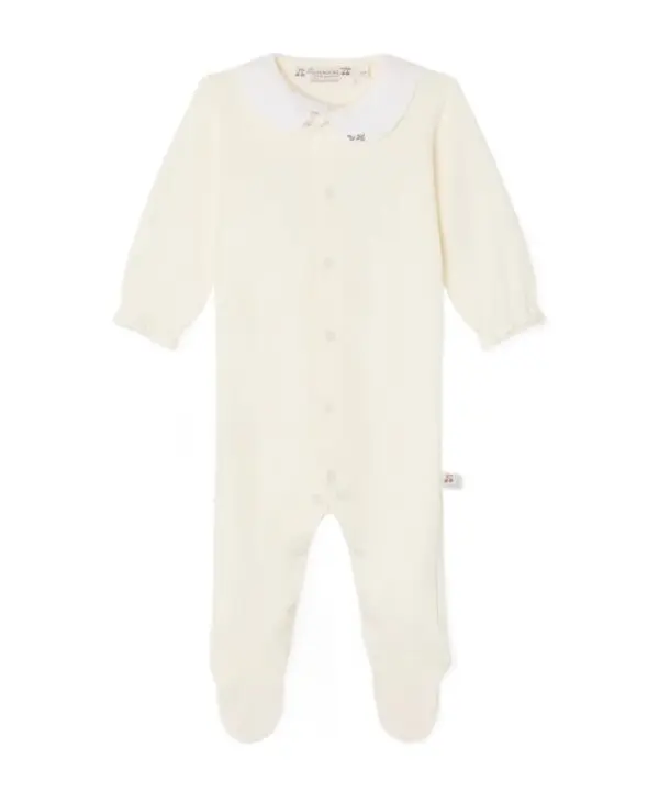 Bonpoint Tintina Hand-embroidered Swans Pyjamas With Peter Pan Collar - White