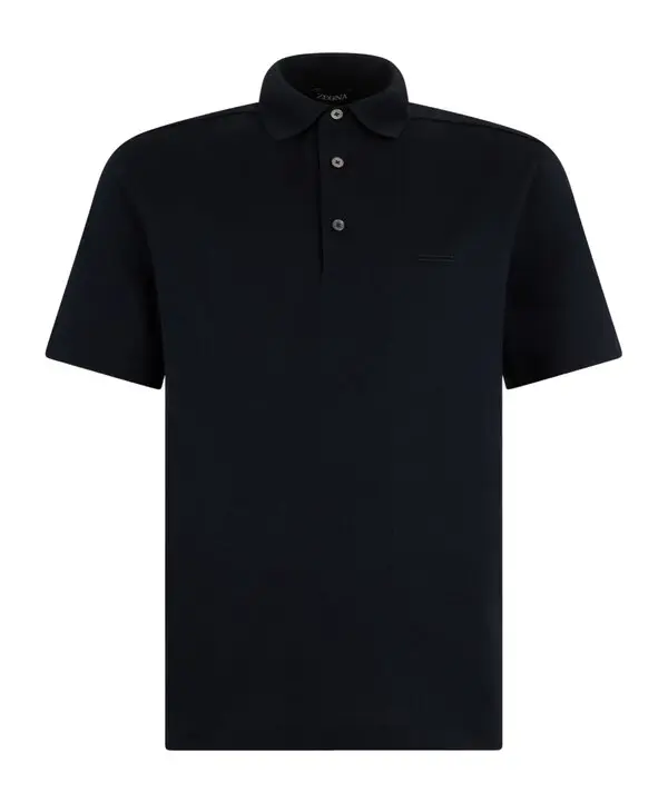 Zegna Classic Collar Short Sleeve Polo Shirt