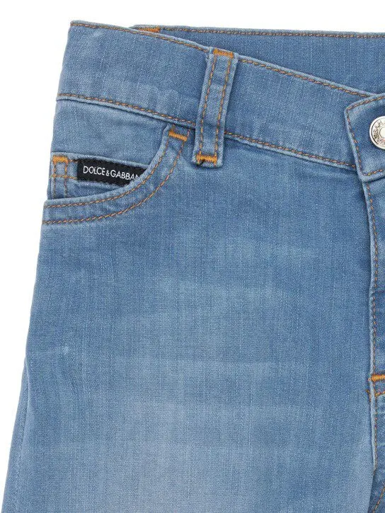 Dolce & Gabbana Logo Tag Stretch Cotton Denim Shorts