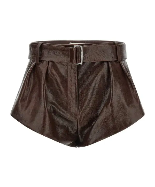 Magda Butrym Belted High-waist Wide-leg Shorts - Black