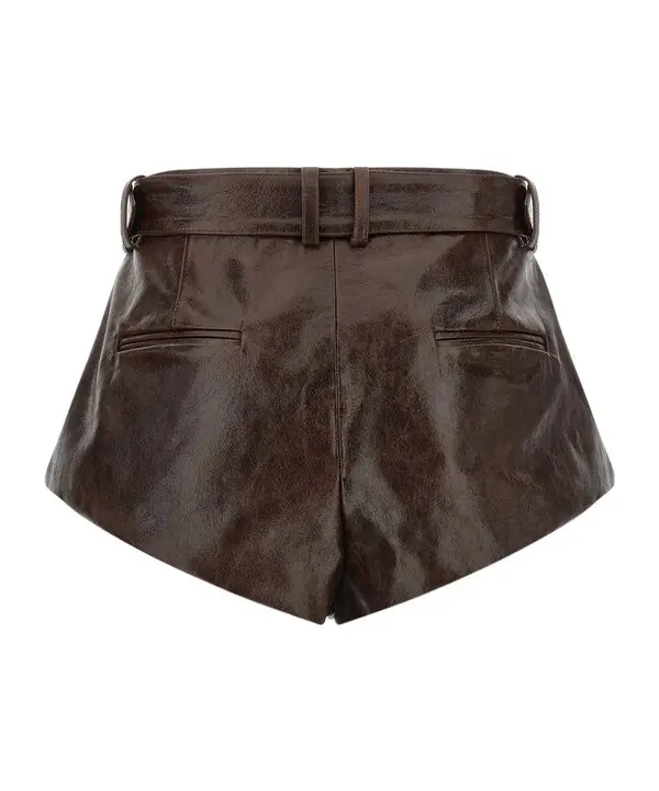 Magda Butrym Belted High-waist Wide-leg Shorts - Black