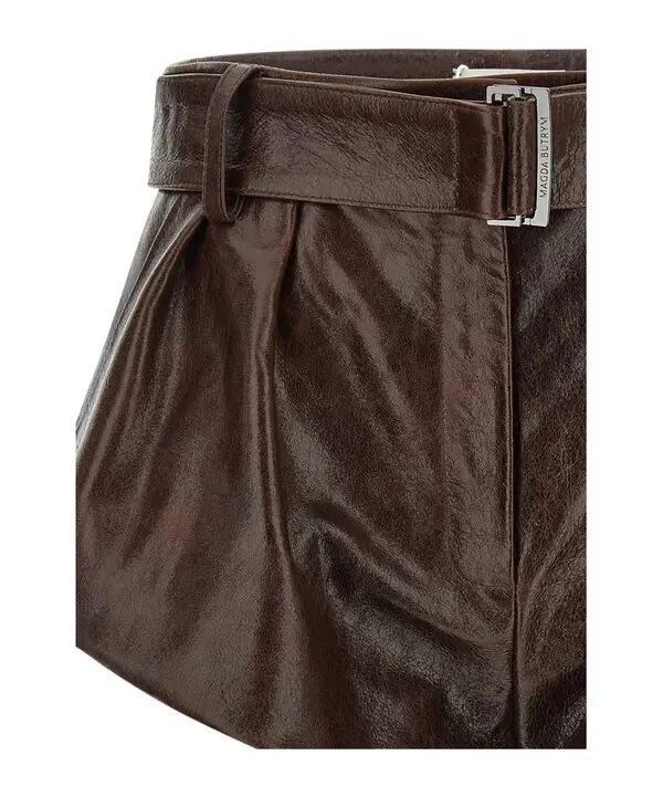 Magda Butrym Belted High-waist Wide-leg Shorts - Black