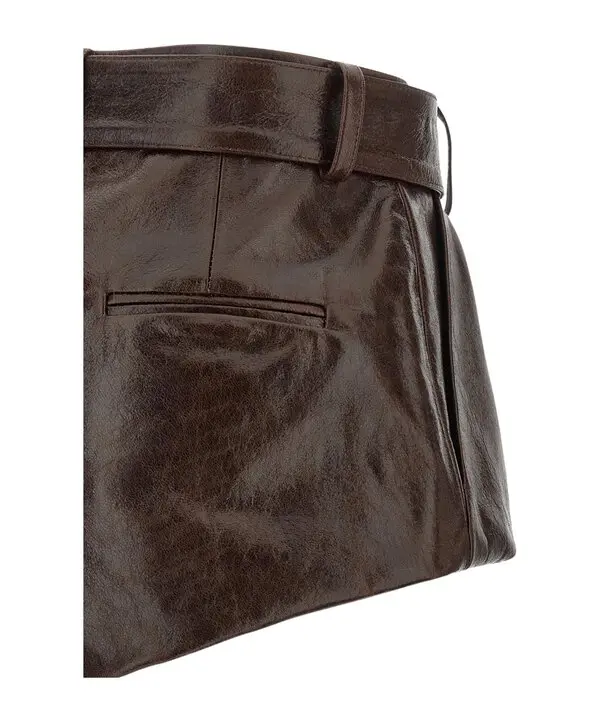 Magda Butrym Belted High-waist Wide-leg Shorts - Black