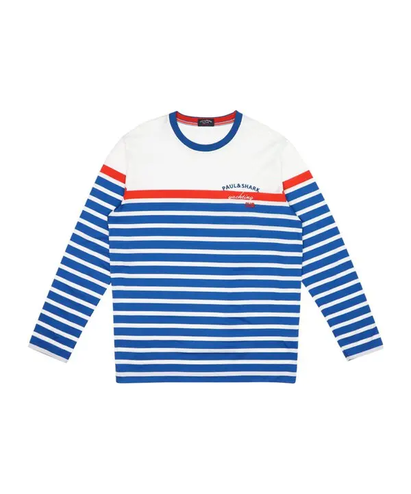 PAUL  SHARK Logo Striped Long-sleeved T-shirt