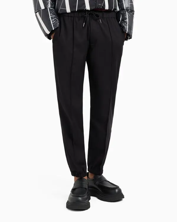 Armani Exchange Drawstring Trousers With Logo On The Back
