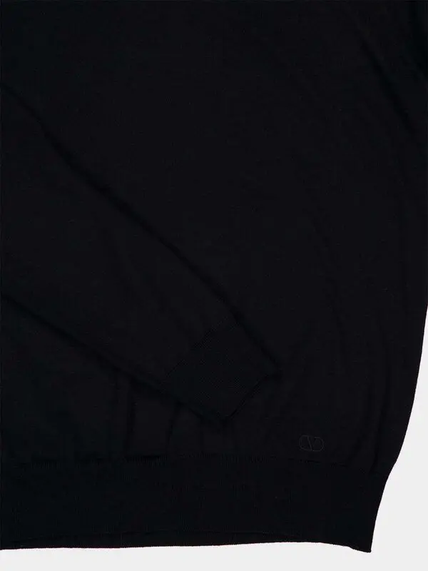 Valentino Garavani Vlogo Embroidery Crewneck Jumper - Black