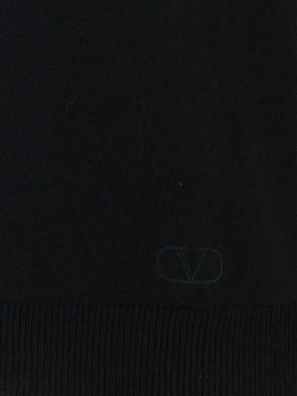 Valentino Garavani Vlogo Embroidery Crewneck Jumper - Black