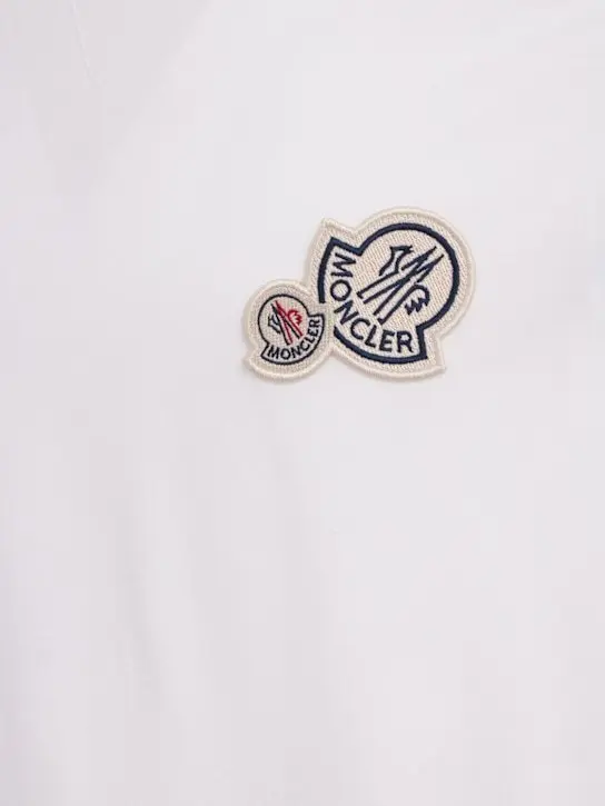 Moncler Double Logo Patch Cotton T-shirt - White