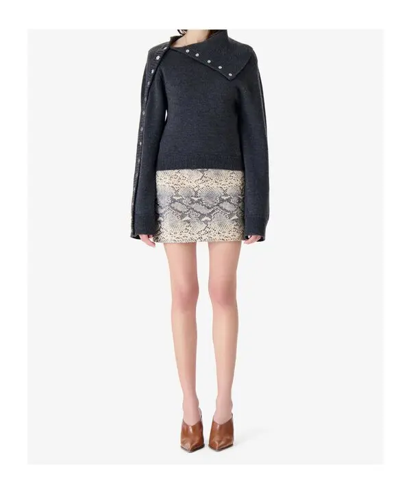 IRO PARIS Asymmetrical Wool Sweater With Stud Detail