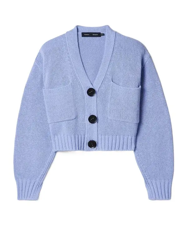 Proenza Schouler Sofia Cropped Cardigan - Light Blue