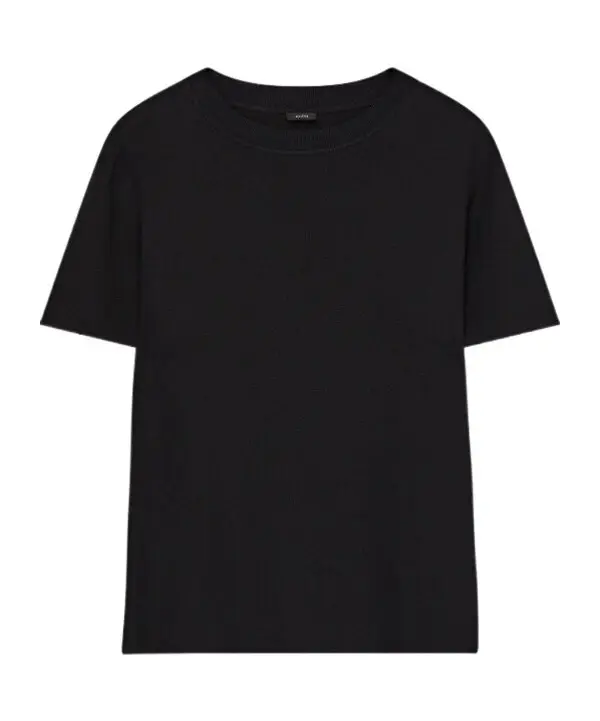 JOSEPH Rubin Ribbed Neckline Top - Black