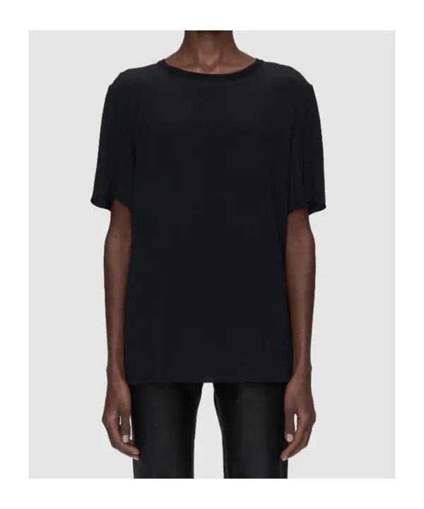 JOSEPH Rubin Ribbed Neckline Top - Black