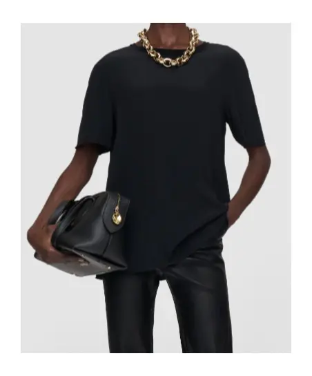JOSEPH Rubin Ribbed Neckline Top - Black