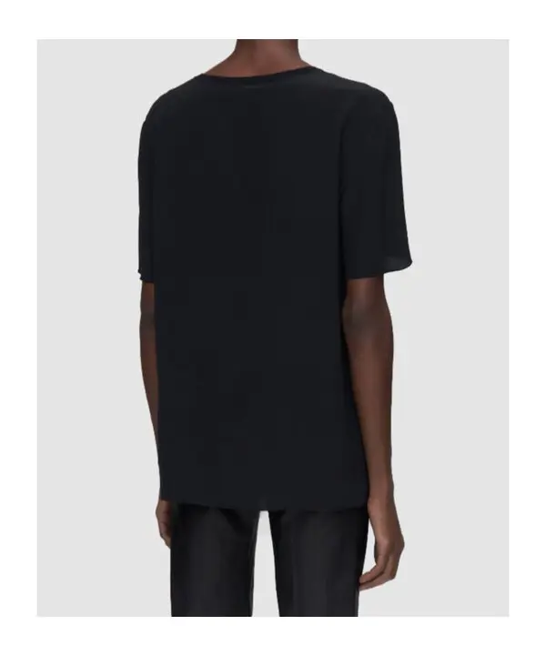 JOSEPH Rubin Ribbed Neckline Top - Black