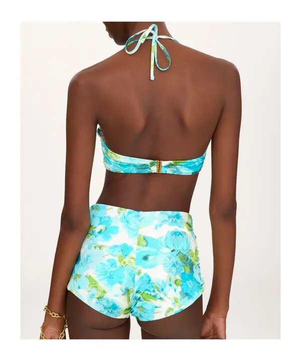 Chloé Aqua Flower-print Bikini Bottoms