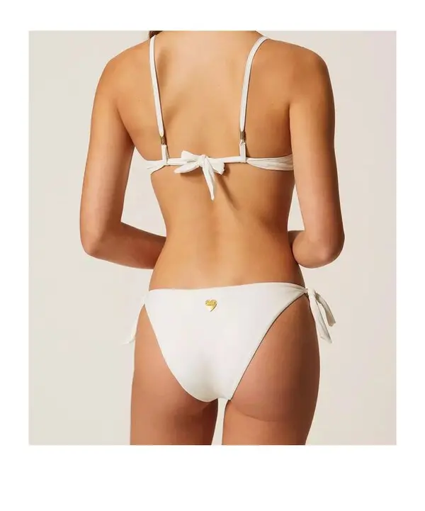 TWINSET Logo Detail Bikini Thong - Brown