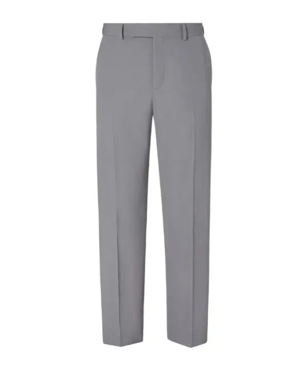 Fendi Gray Wool Gabardine Tailored Pants - Grey