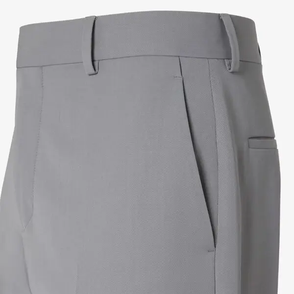 Fendi Gray Wool Gabardine Tailored Pants - Grey