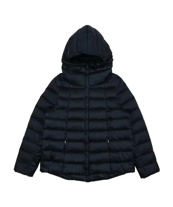 Max Mara Hooded Down Jacket With Zipper Pockets - Blue