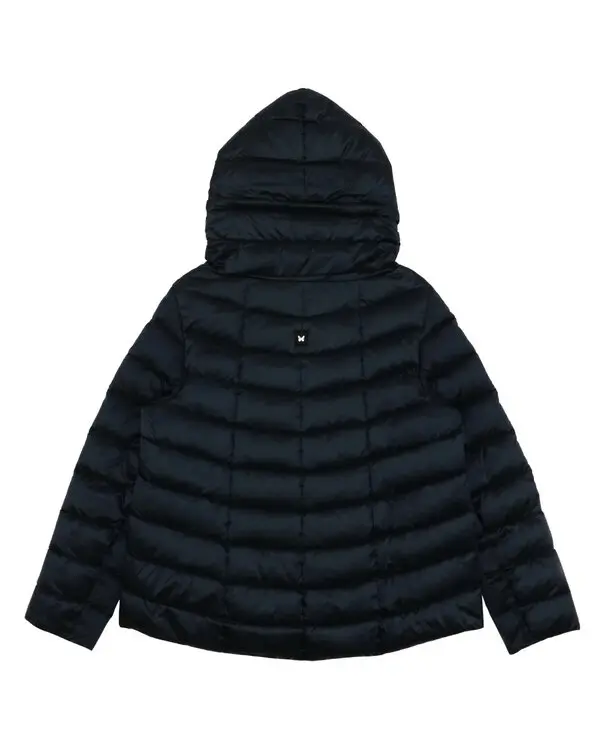 Max Mara Hooded Down Jacket With Zipper Pockets - Blue