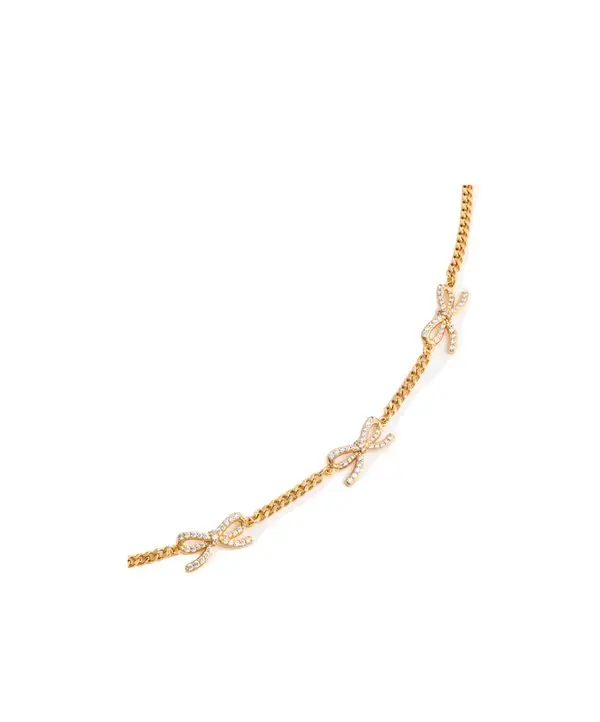 SELF-PORTRAIT Embellished Crystal Bow Necklace