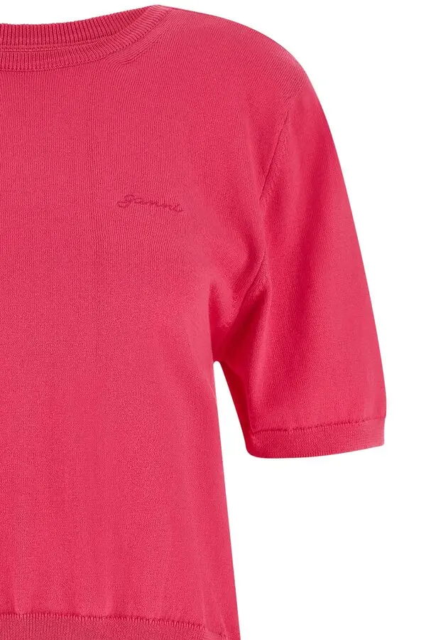 GANNI Open-back Tie Knitted Sweater - Red