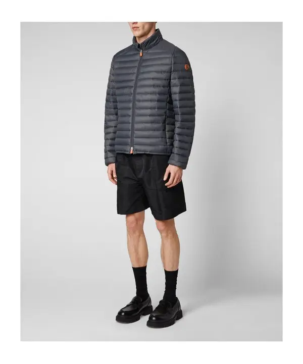 SAVE THE DUCK Long-sleeved Puffer Jacket With Stand Collar - Black