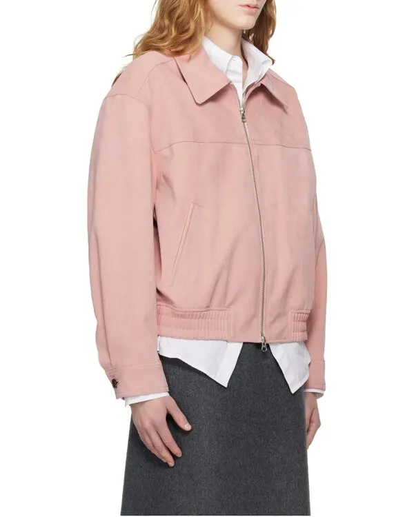DUNST Collared Long Sleeve Zip-up Jacket - Pink