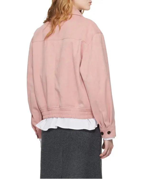 DUNST Collared Long Sleeve Zip-up Jacket - Pink